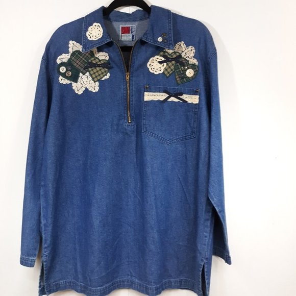 Sunbelt Denim | Tops | Sunbelt Denim Shirt Womens Large Guc Long Denim ...